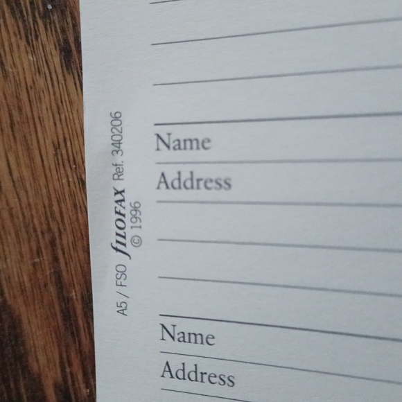 filoFAX | Office | Filofax A5 Address Sheets | Poshmark